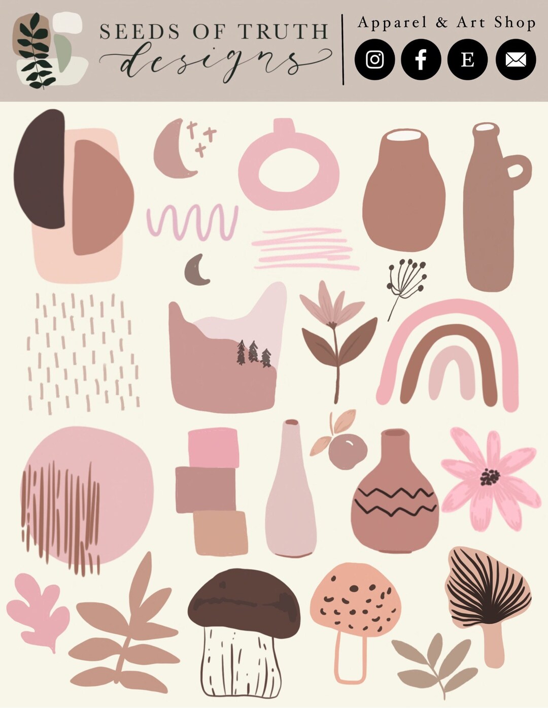Blush & Pottery Sticky Goodnotes Stickers DIGITAL DOWNLOAD - Etsy
