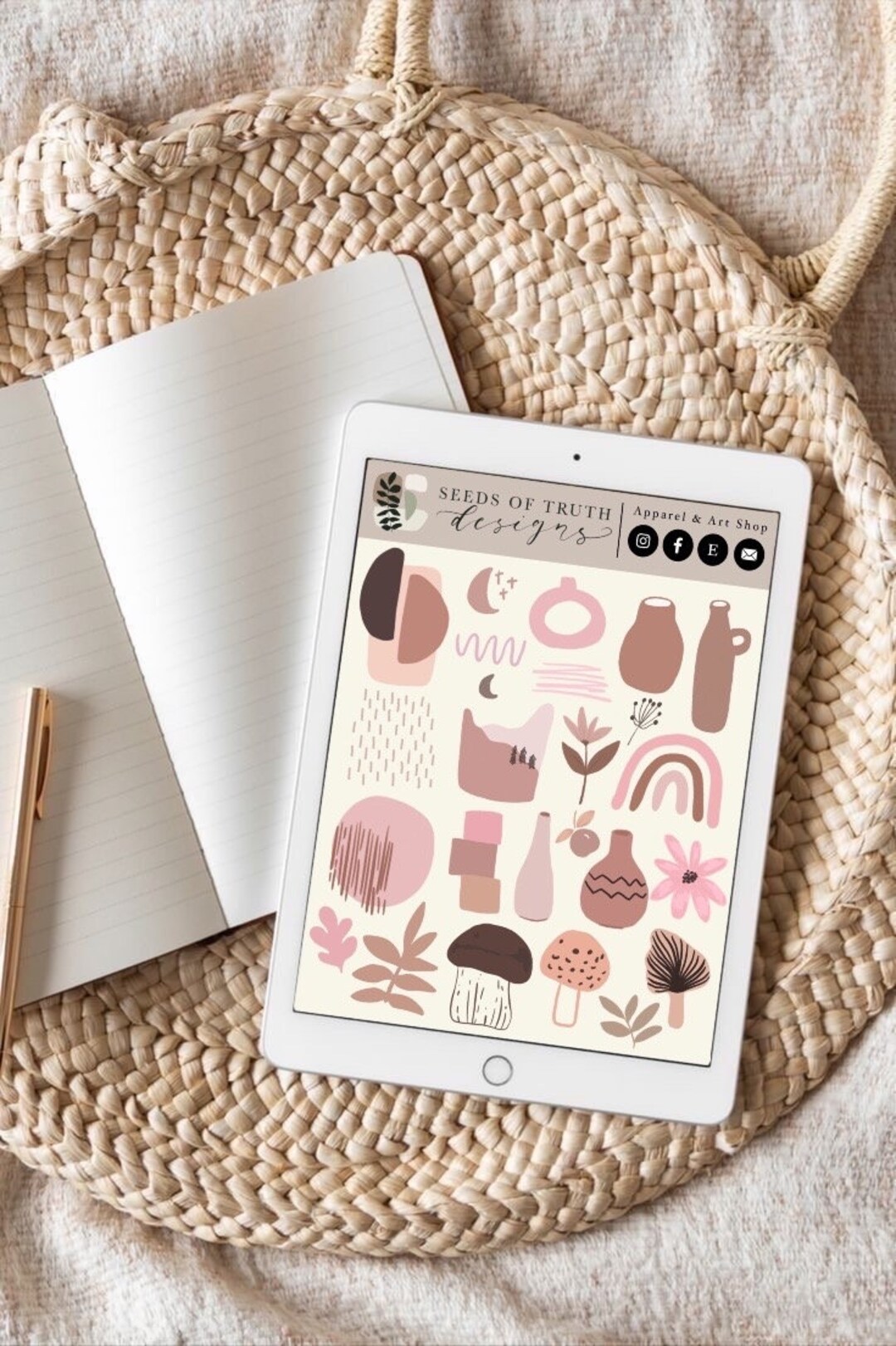 Blush & Pottery Sticky Goodnotes Stickers - DIGITAL DOWNLOAD - Etsy