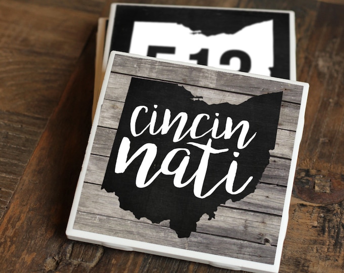 Cincinnati Gift / Coasters / Ohio Wedding Gift / Moving Away Gift ...