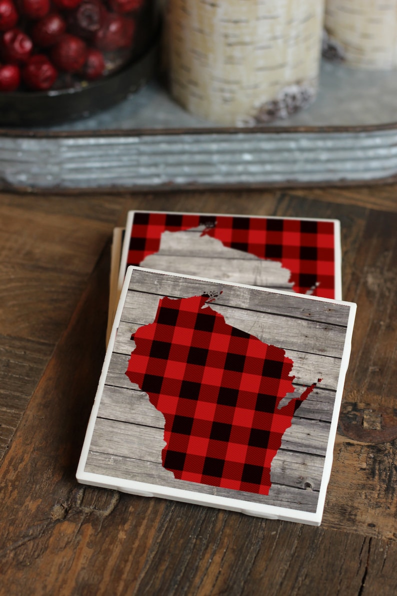 Wisconsin Coasters Wisconsin Gift Housewarming Gift New - Etsy