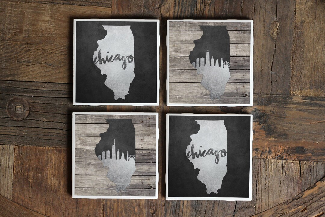 Chicago Coasters / Chicago Skyline / Chicago Gift / Wedding Gift ...