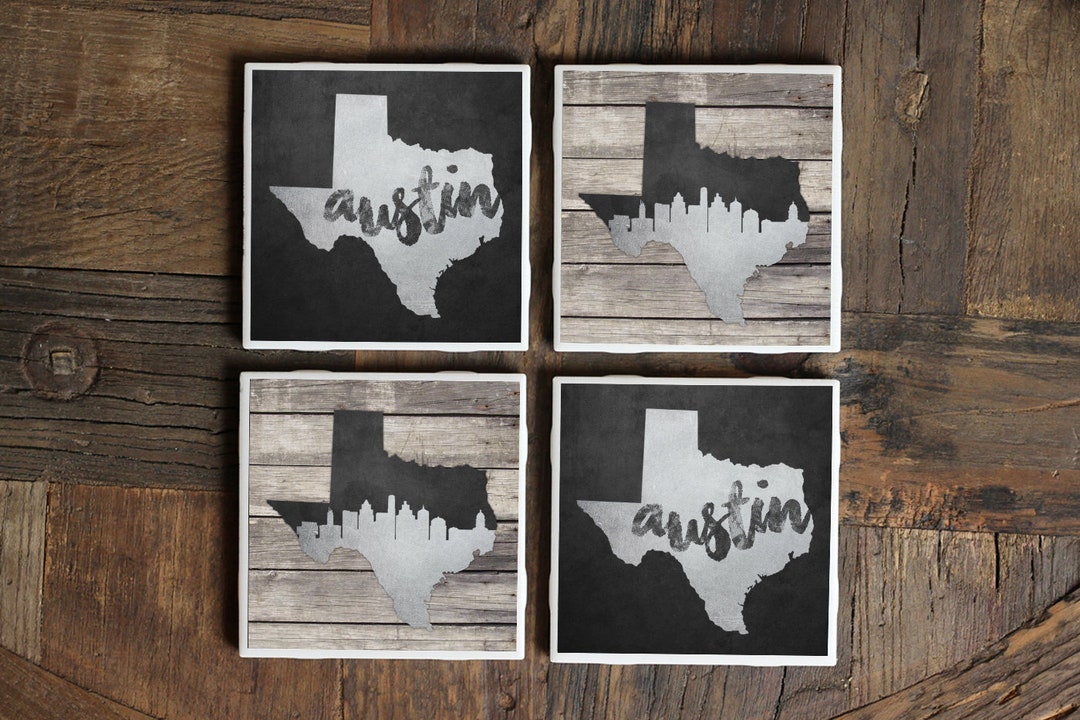 Austin Skyline Coasters / Austin Gifts / Texas Gift / Housewarming Gift ...