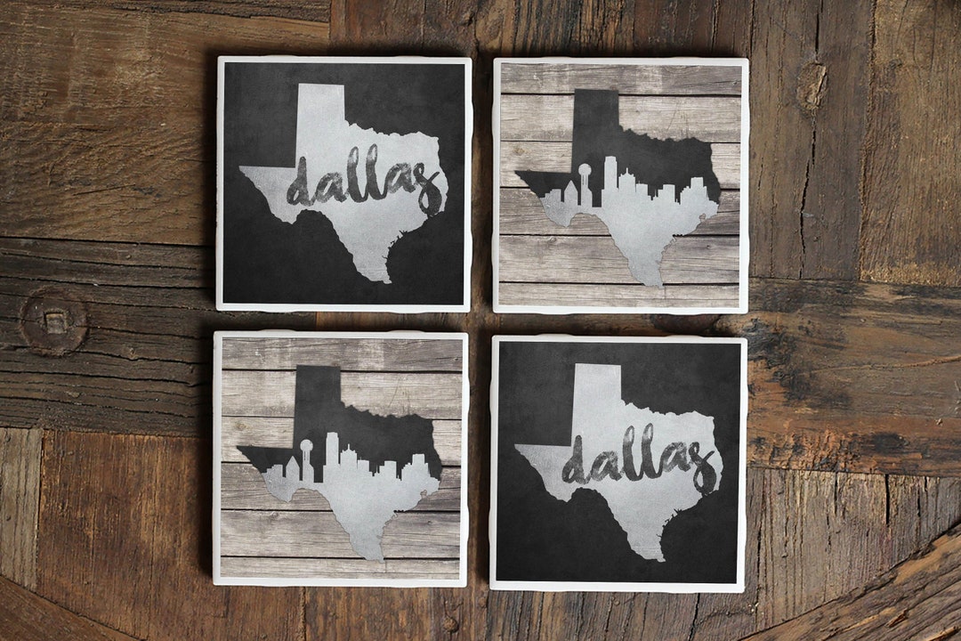 Dallas Coasters, Dallas Skyline, Dallas TX, Dallas Gifts, Housewarming ...