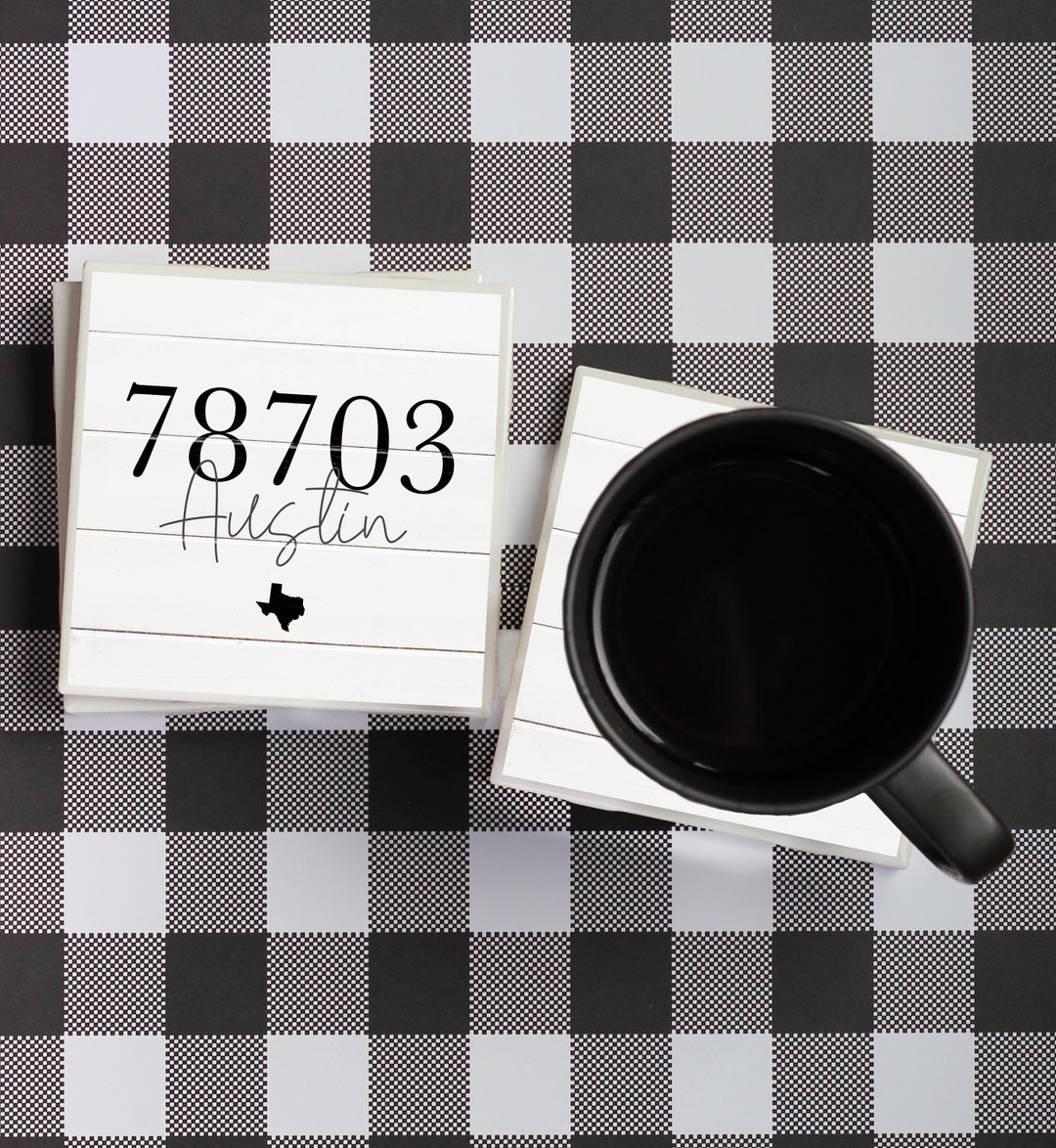 Custom Zip Code Coasters, Farmhouse Decor, Custom Wedding Gift, Tile ...