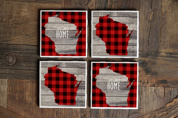 Wisconsin Coasters Wisconsin Gift Housewarming Gift New | Etsy