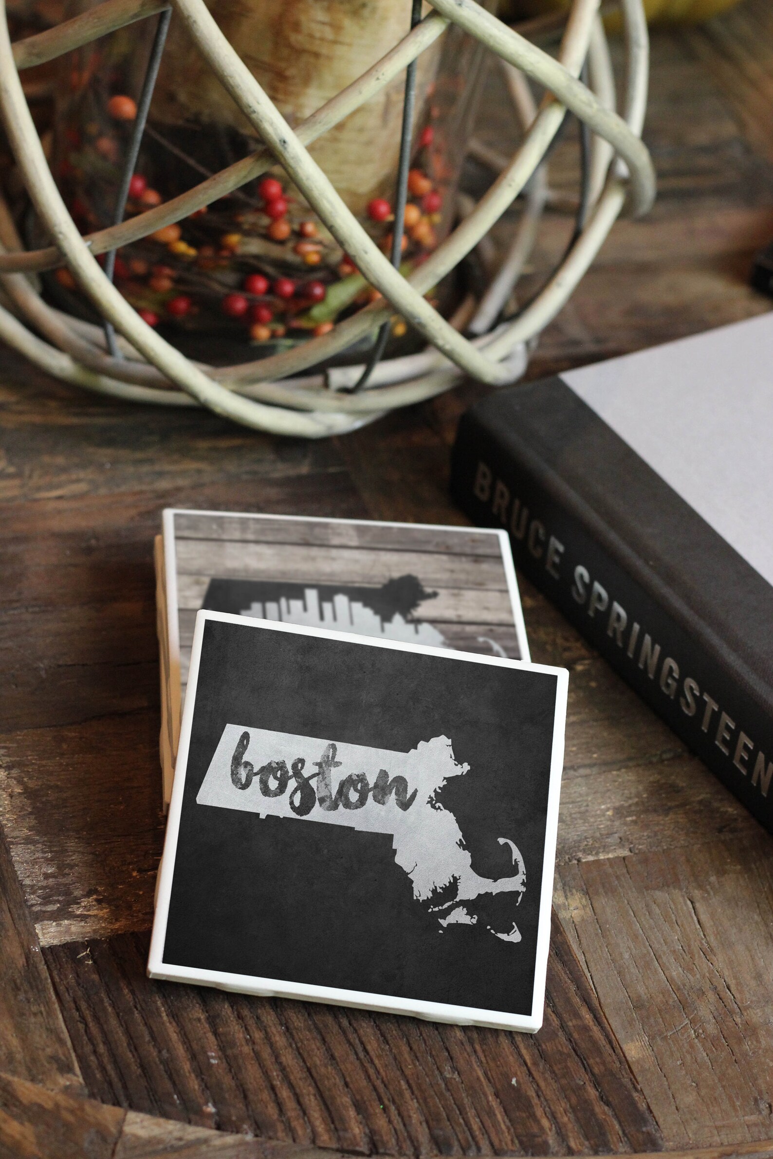 Boston Skyline Coasters / Boston Gift / Housewarming Gift / | Etsy