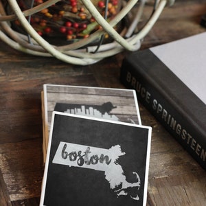 Boston Skyline Coasters / Boston Gift / Housewarming Gift / Hostess ...