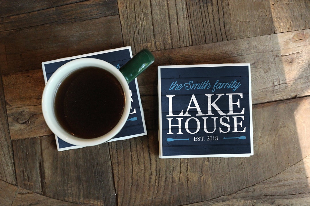 Custom Lake House Decor / Lake Lover Gift / Personalized Coasters ...