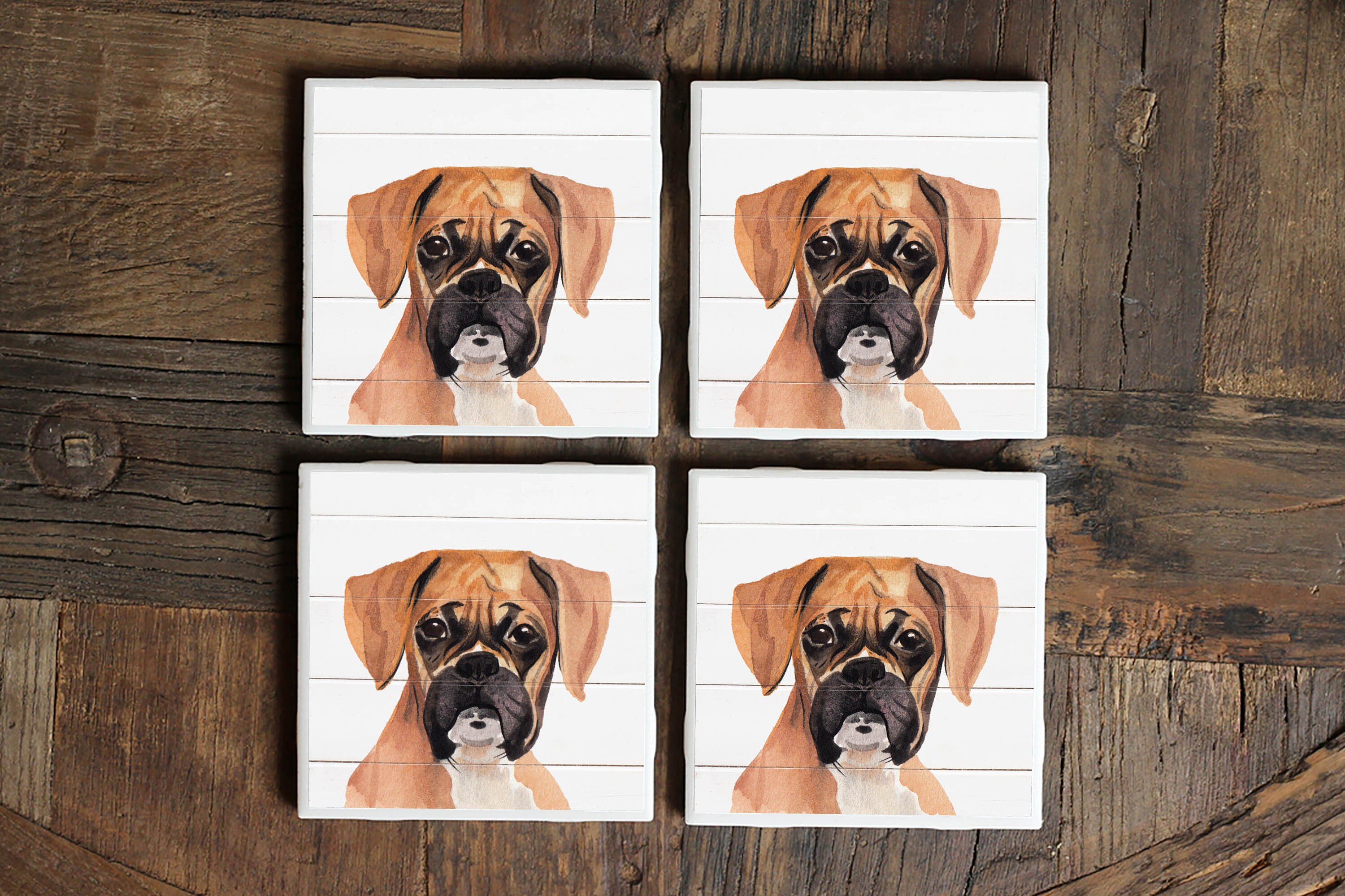Boxer Coasters Boxer Dog Gift Boxer Decor Dog Coasters Pet | Etsy