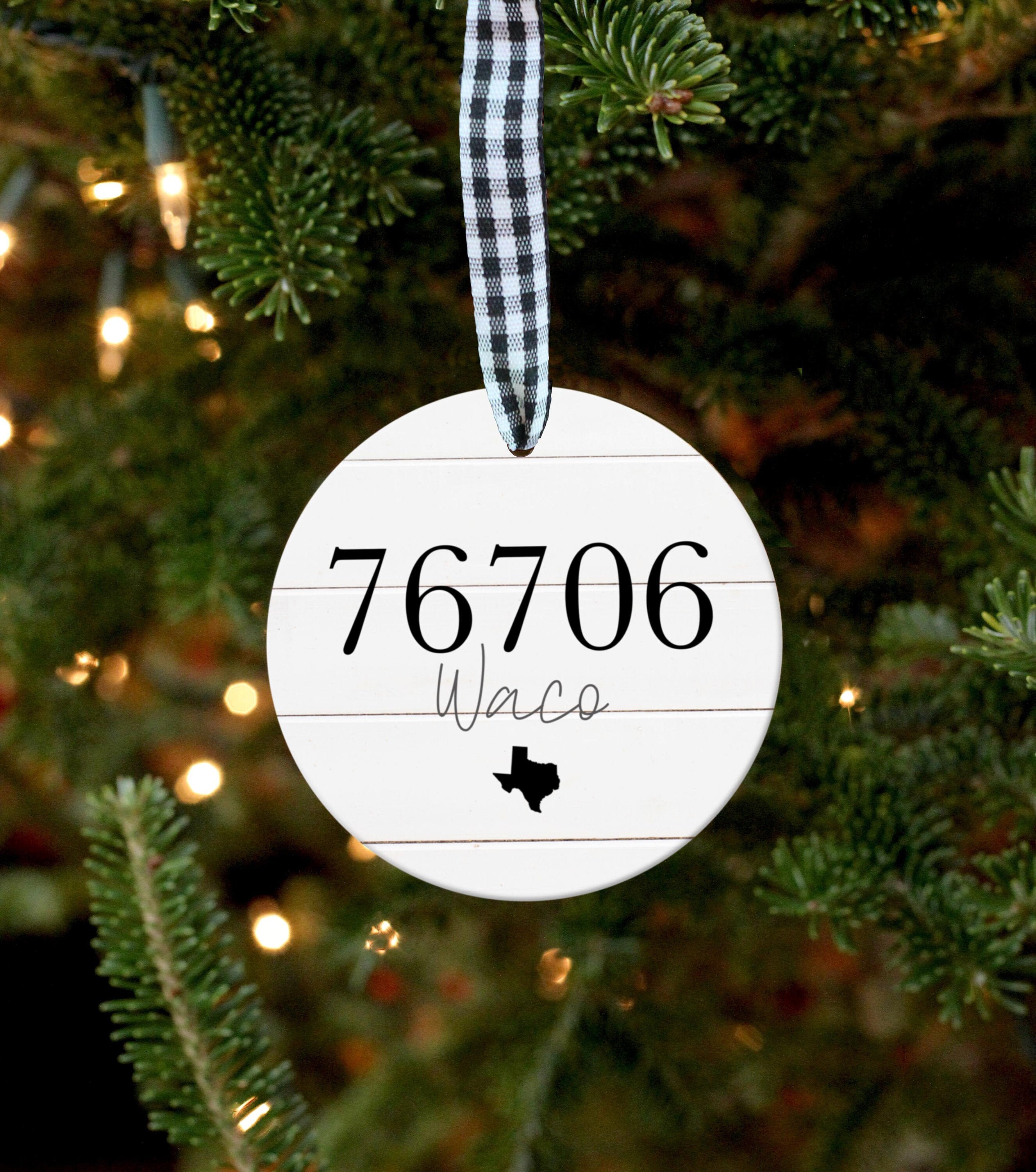 Zip Code Ornament Farmhouse Ornament Zip Code Sign New Home - Etsy
