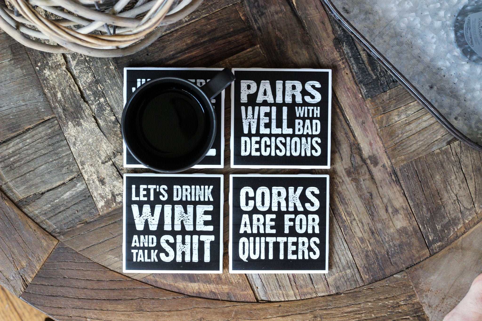 Wine Coasters / Funny Wine Gifts / Wine Decor / Housewarming | Etsy