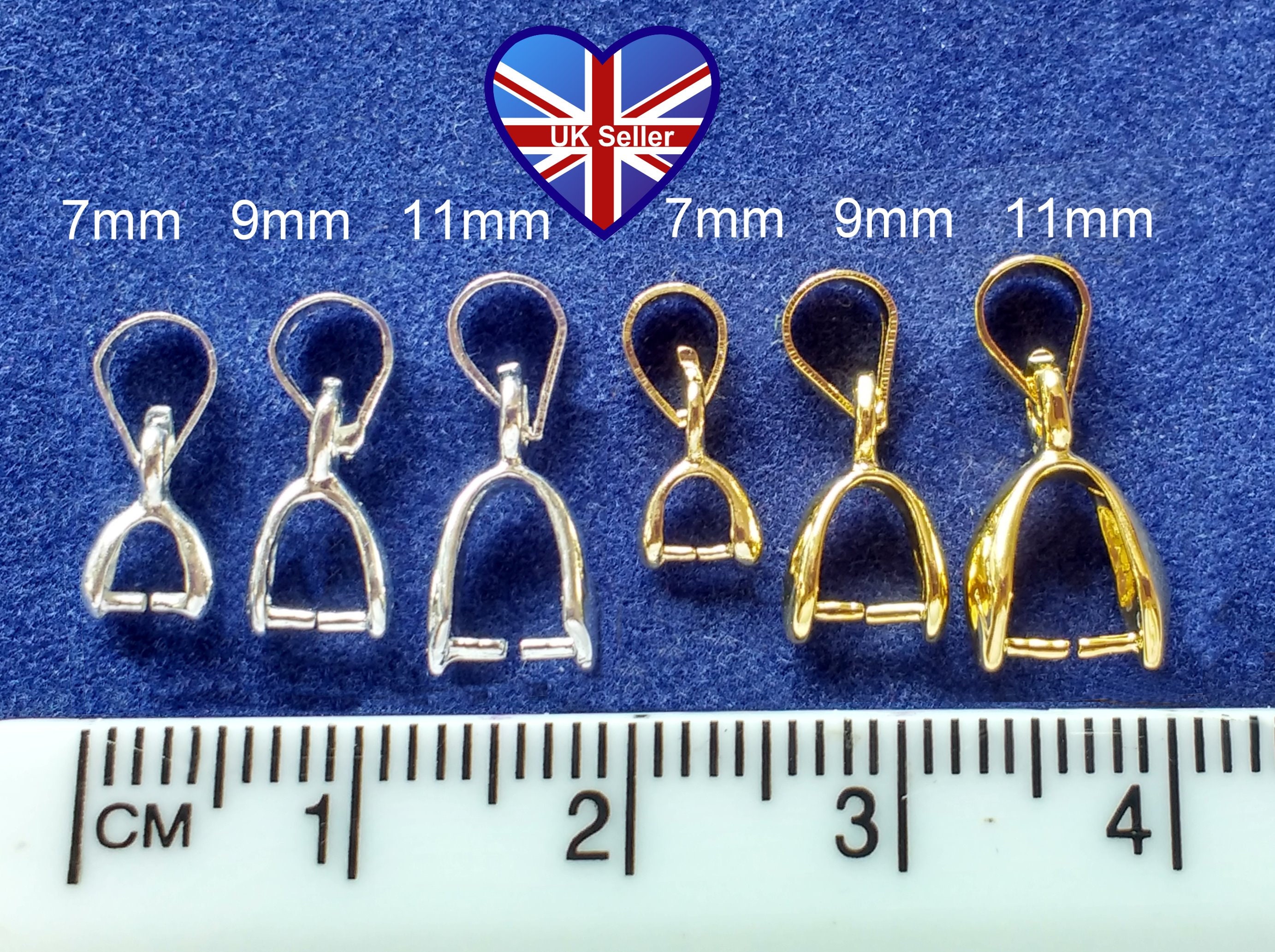 50/100 PC Silver Plated Pinch Clip Bail Clasp Charm Pendants Connectors ...