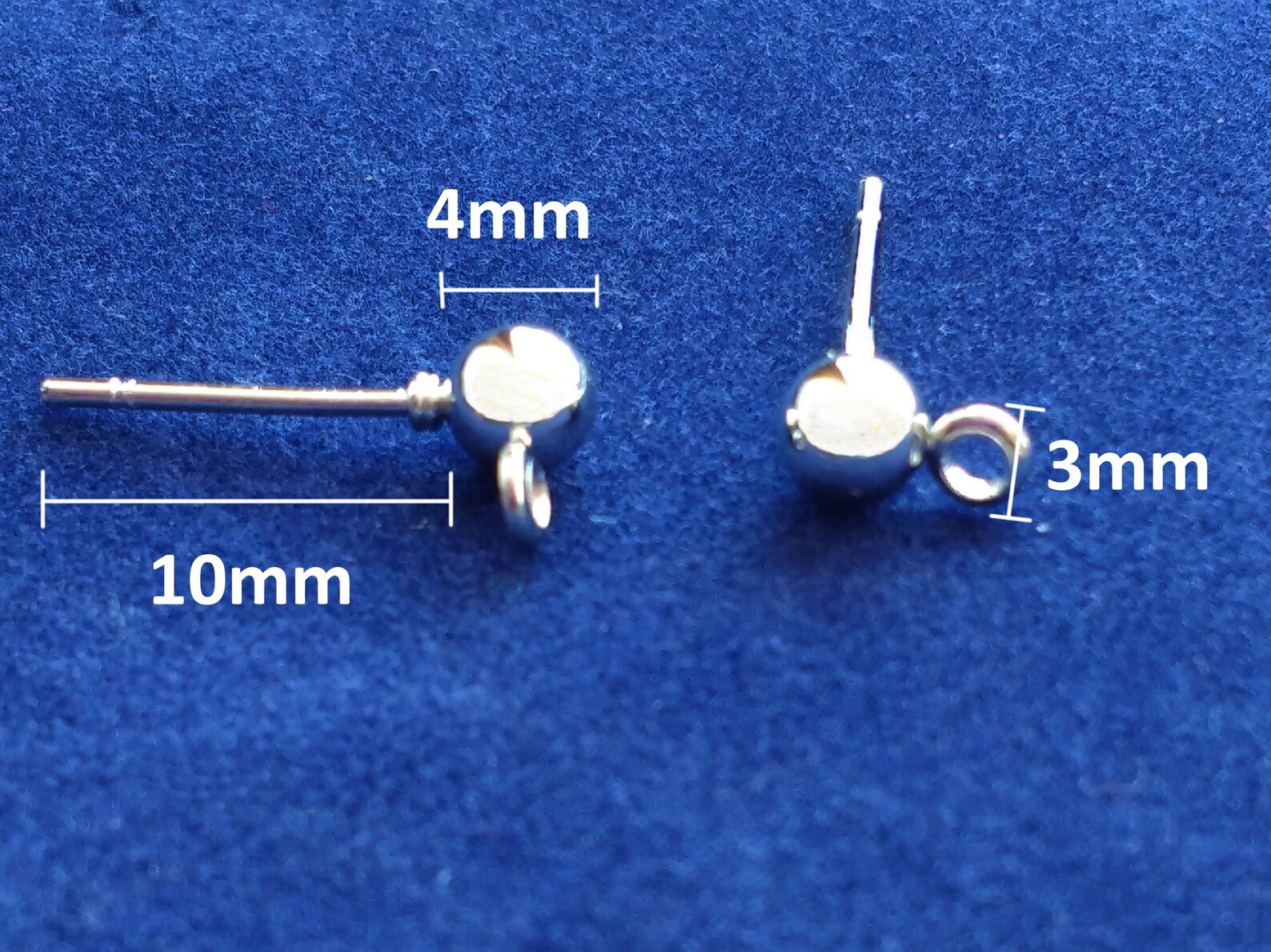 10 or 100x Ball Stud & Loop Earring Posts 4mm. no Backs | Etsy