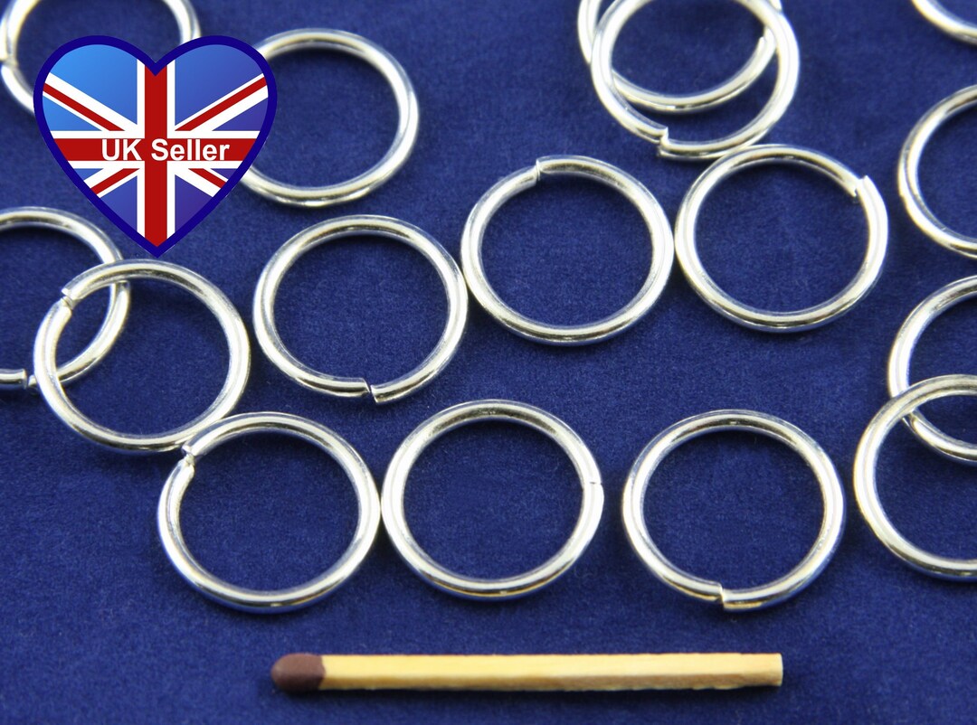 40x 20mm Open Jump Rings 2.0mm Iron. Silver Colour. UK Seller. Cheap UK ...