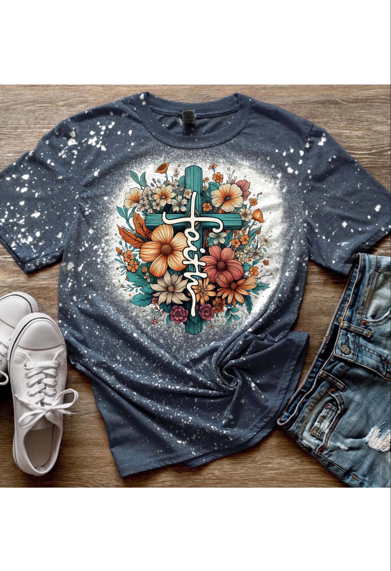 Bleached Faith Tshirt, Faith Tshirt, Womens Inspired Shirt, Homemade ...