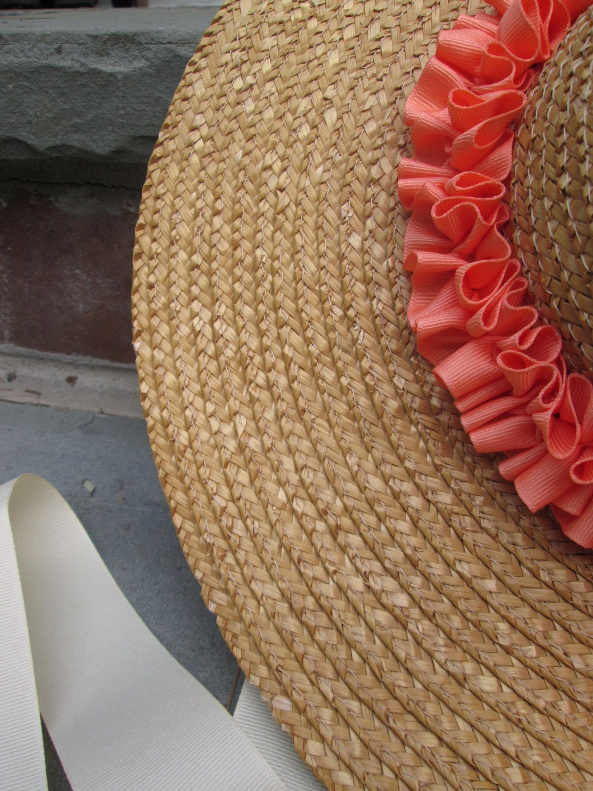 COLONIAL STRAW HAT Garden High Crown Ribbons - Etsy