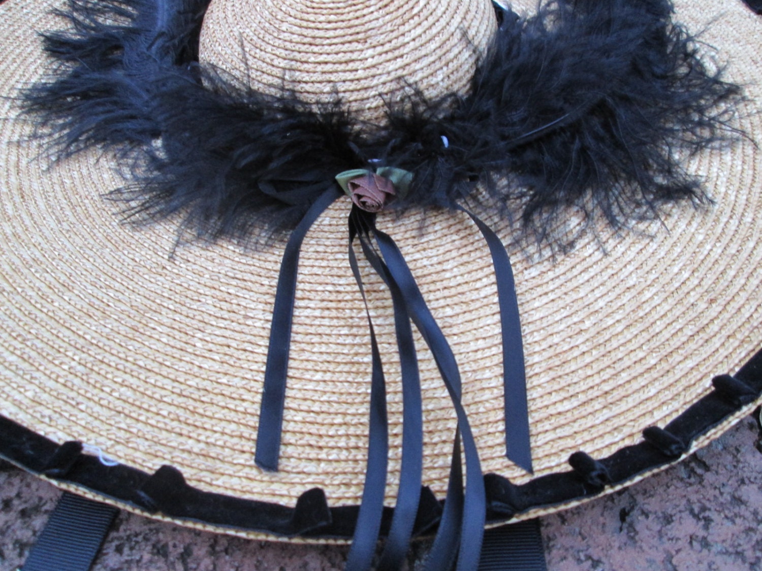 Black Velvet Wide Brim Colonial Portrait Hat - Etsy