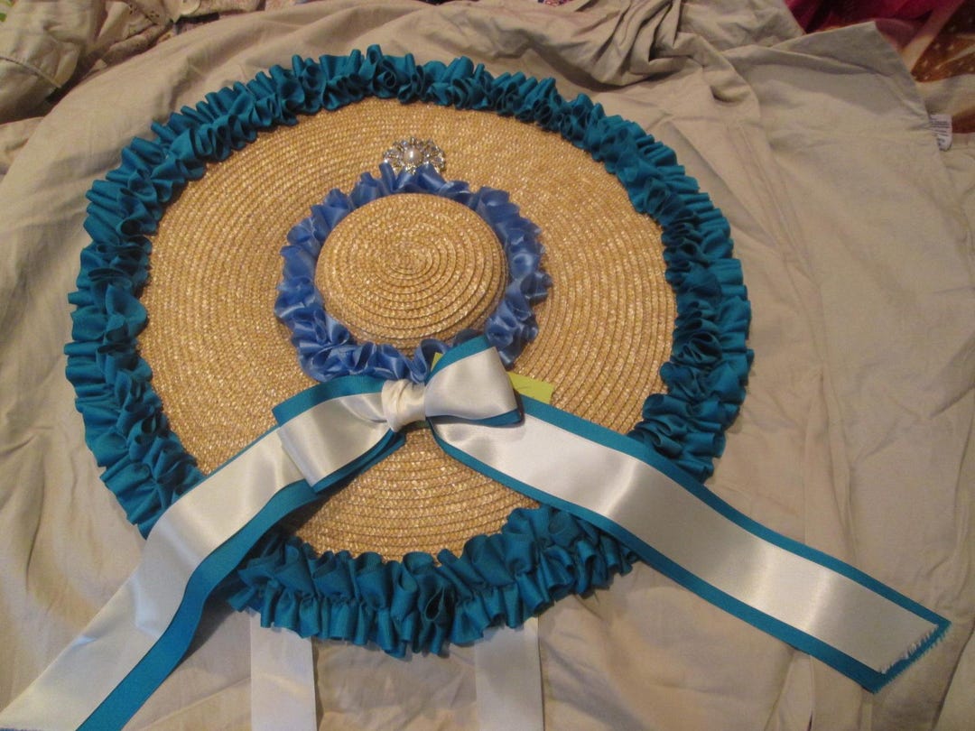 COLONIAL BERGERE HAT 18th C Straw Ruched - Etsy