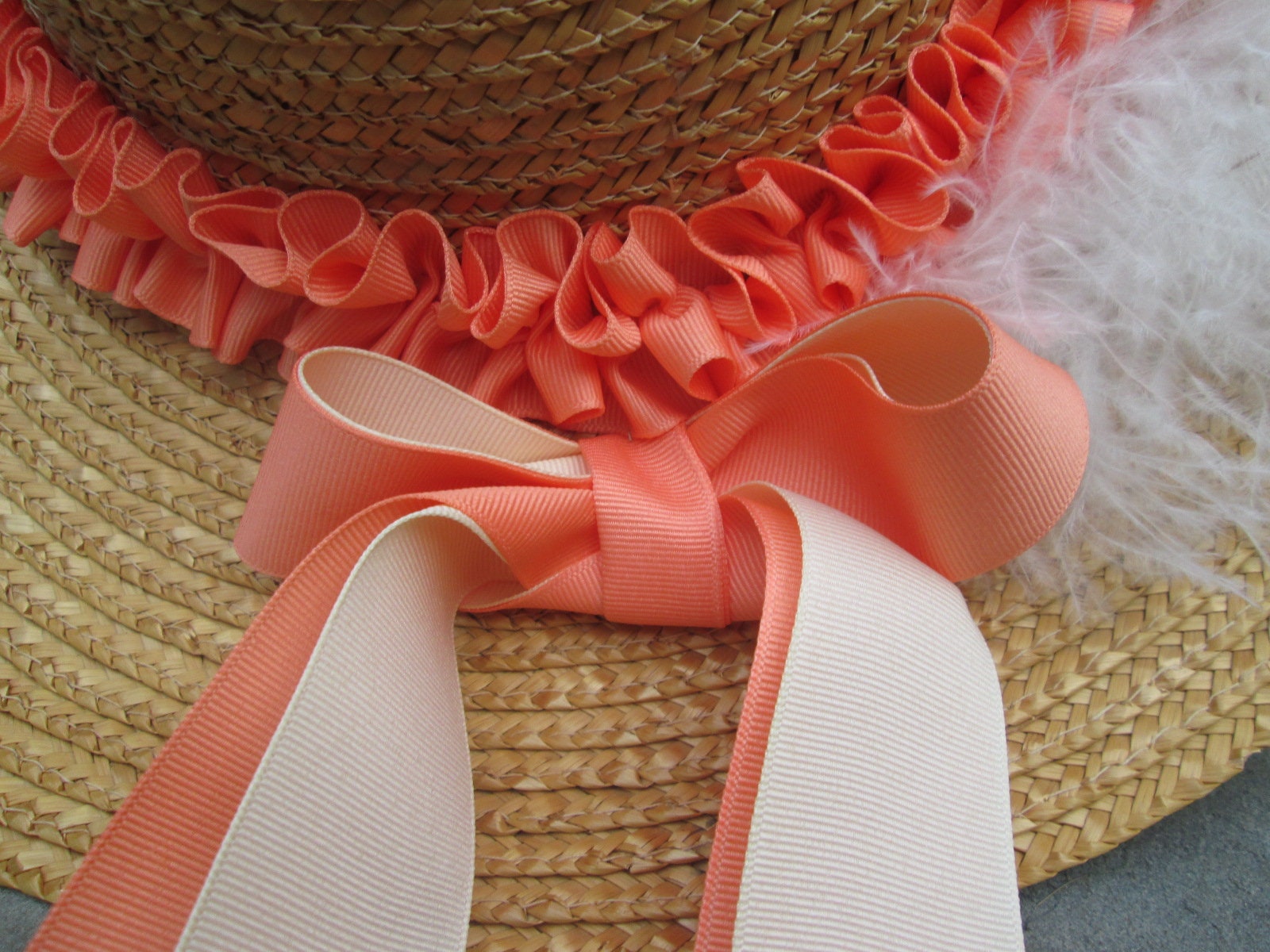 COLONIAL STRAW HAT Garden High Crown Ribbons - Etsy