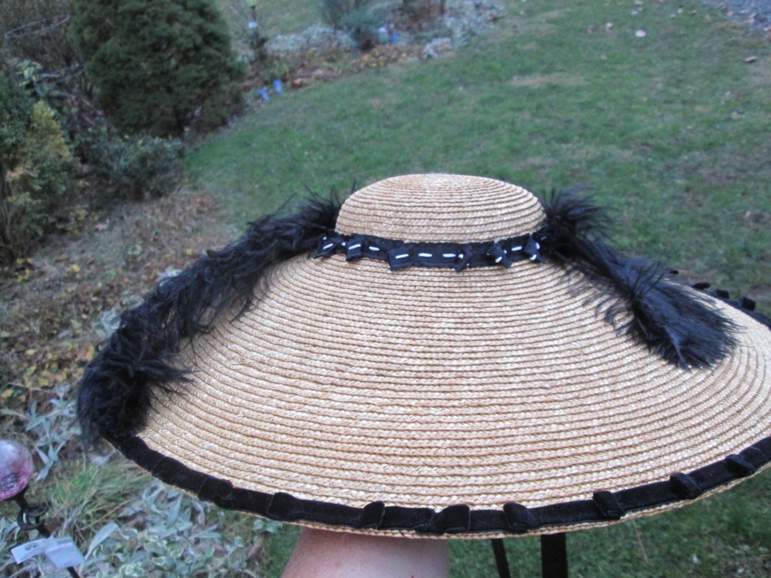 Black Velvet Wide Brim Colonial Portrait Hat - Etsy