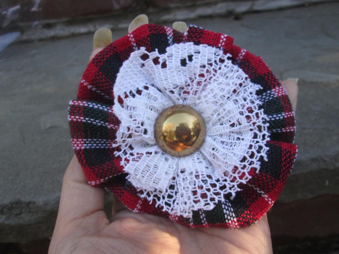 TARTAN LACE COCKADE Colonial Holiday - Etsy
