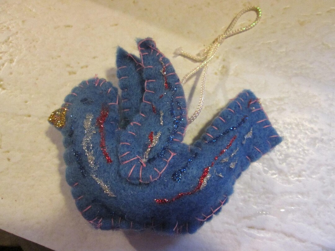 BLUEBIRD FELT ORNAMENT Vintage - Etsy