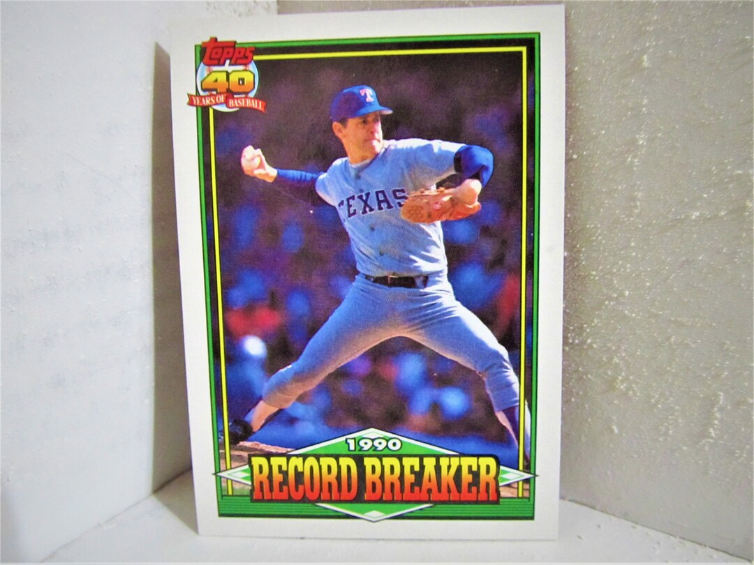 Topps 1990 Record Breaker " Nolan Ryan " Baseball Trading Card - Etsy