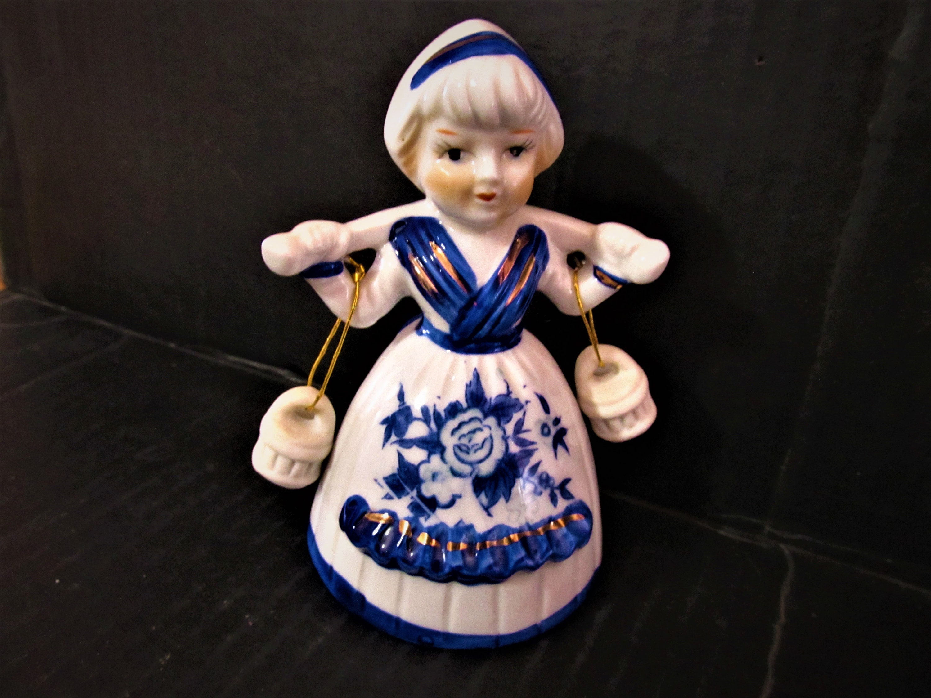 Vintage Blue Delft Style Porcelain dutch Girl Collector Bell - Etsy