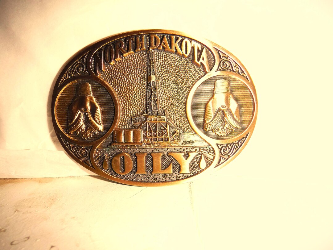 Vintage Award Design Medals 1970's " North Dakota OILY " Belt Bucklr - Etsy
