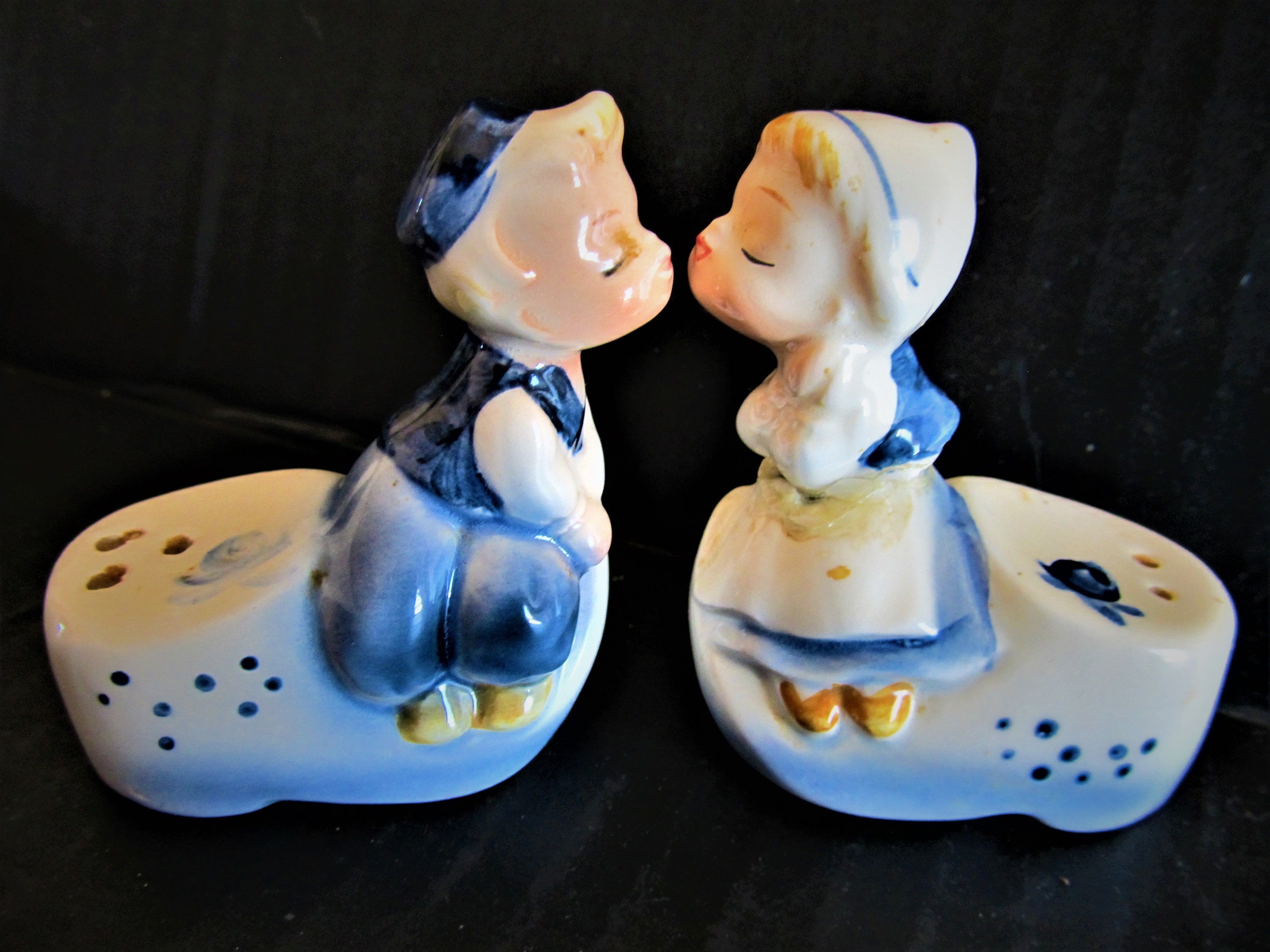 Vintage Pair of "dutch Boy & Girl Kissing" Salt and Pepper Shakers by ...