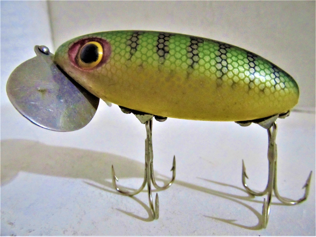 Vintage Fred Arbogast 1940's " Perch Jitterbug " Crankbait Lure - Etsy