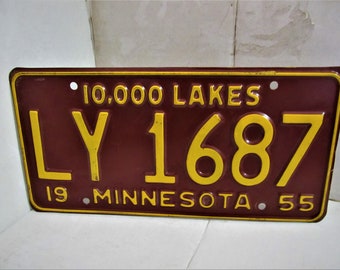 Maroon License Plate - Etsy