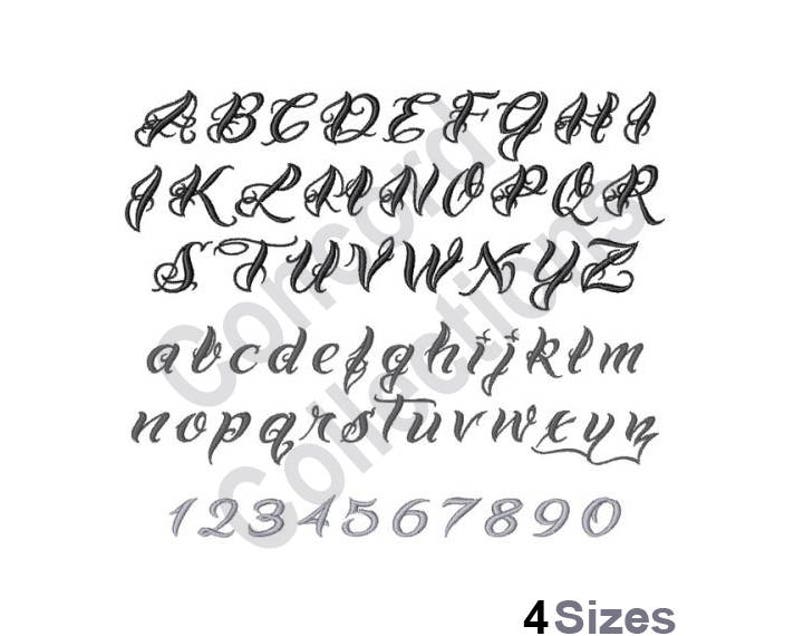 Biker Font Machine Embroidery Font 4 Sizes Lettering | Etsy