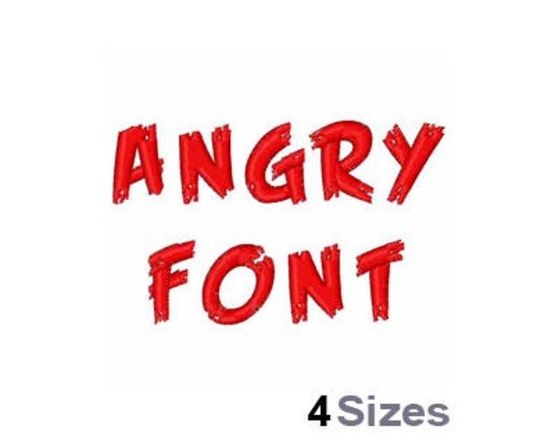Angry Font Machine Embroidery Font 4 Sizes Lettering | Etsy