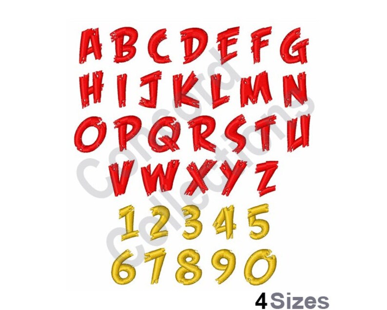 Angry Font Machine Embroidery Font 4 Sizes Lettering | Etsy