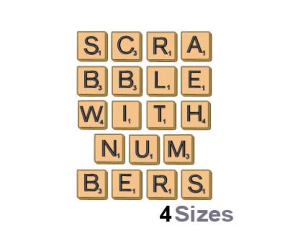Scrabble Tiles With Numbers Machine Embroidery Font 4 | Etsy