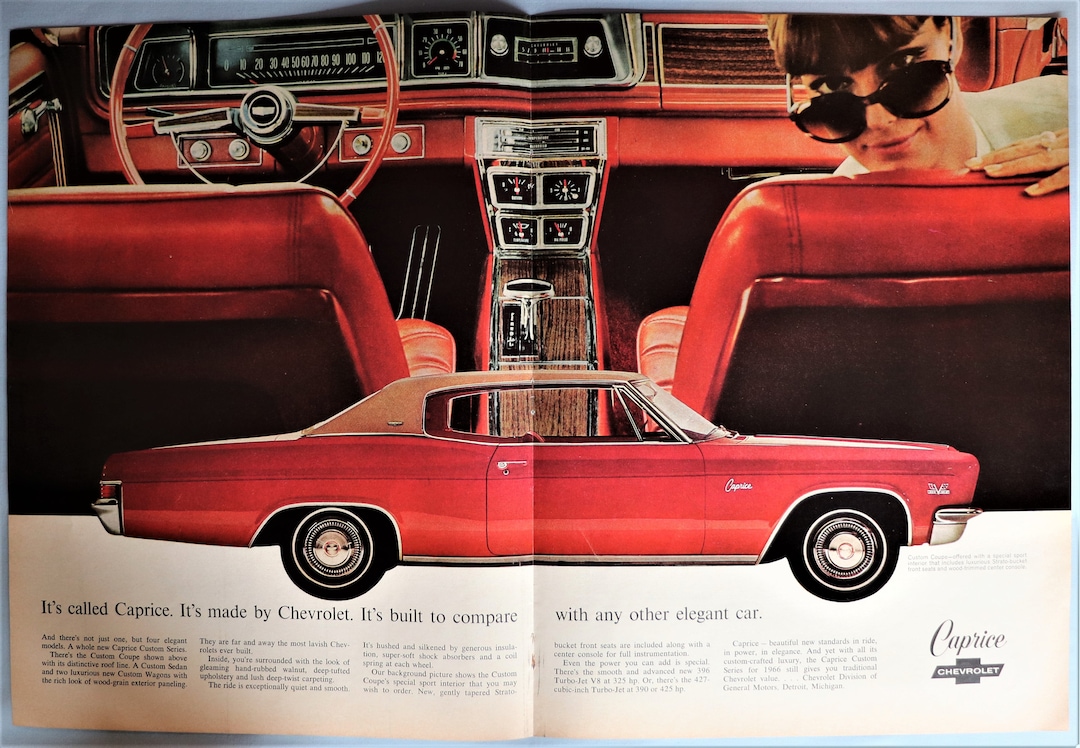 1966 Chevrolet Caprice Car Advertisement. Vintage 1966 Chevy Caprice Ad ...