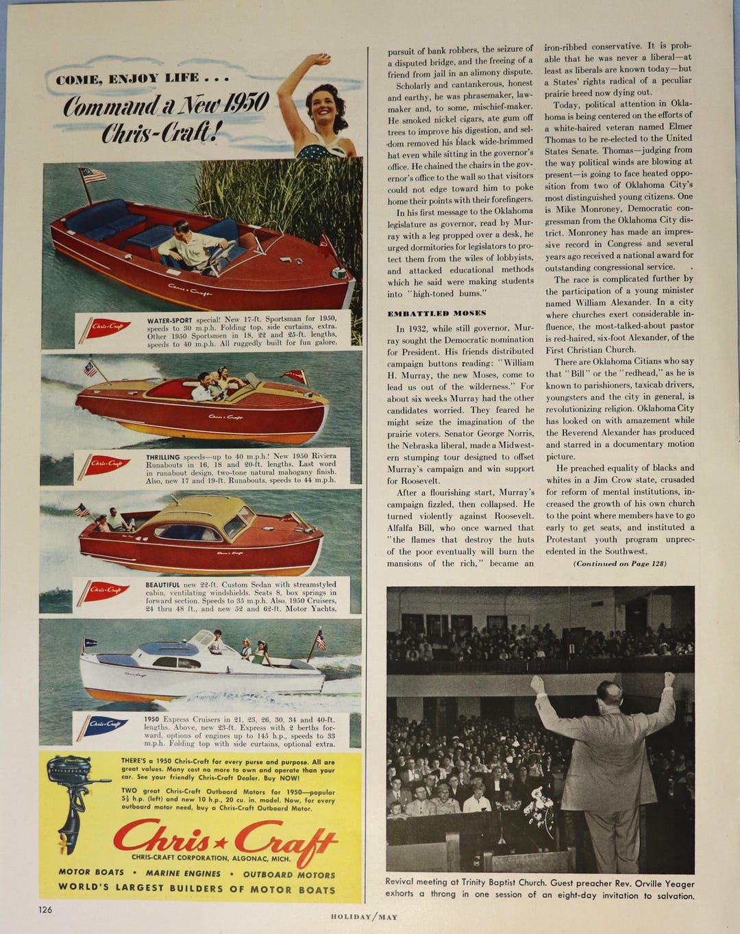 1950 Chris Craft Boat Advertisement. Vintage 1950 Chris Craft Models ...