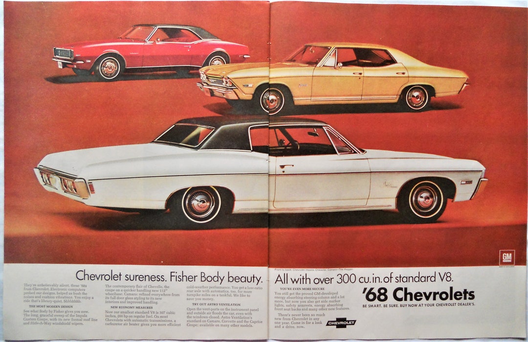 1968 Chevrolet Car Ad. 1968 Chevrolet Models Ad. 1968 Chevy Camaro ...