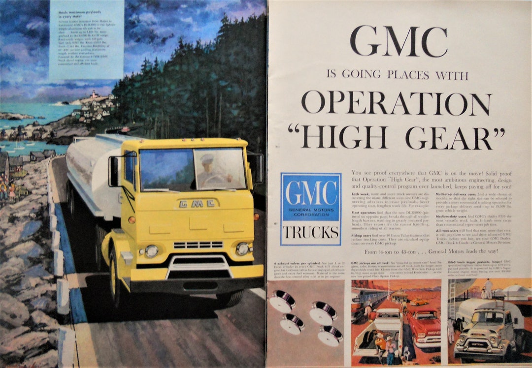 1959 GMC Trucks Advertisement. Vintage 1959 GMC Work Trucks Ad. 1959 ...