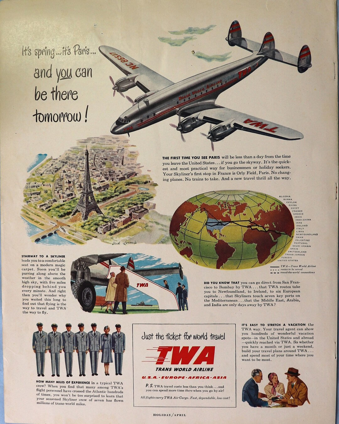 1948 TWA Airlines Advertisement. Vintage 1948 Trans World Airlines ...