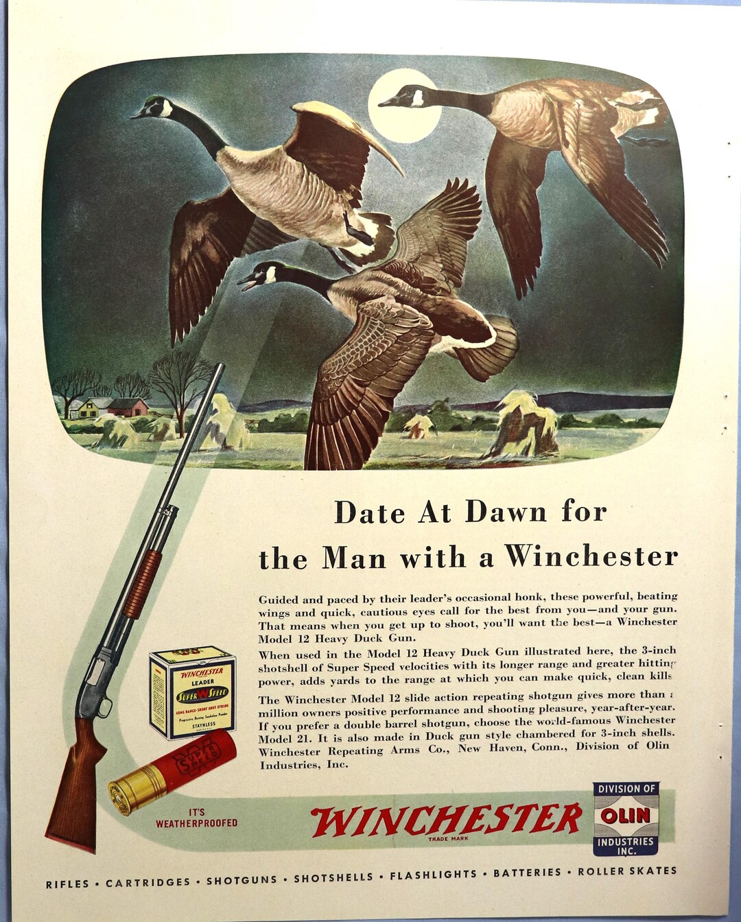 1946 Winchester Model 12 Shotgun Advertisement. Vintage 1946 Winchester ...