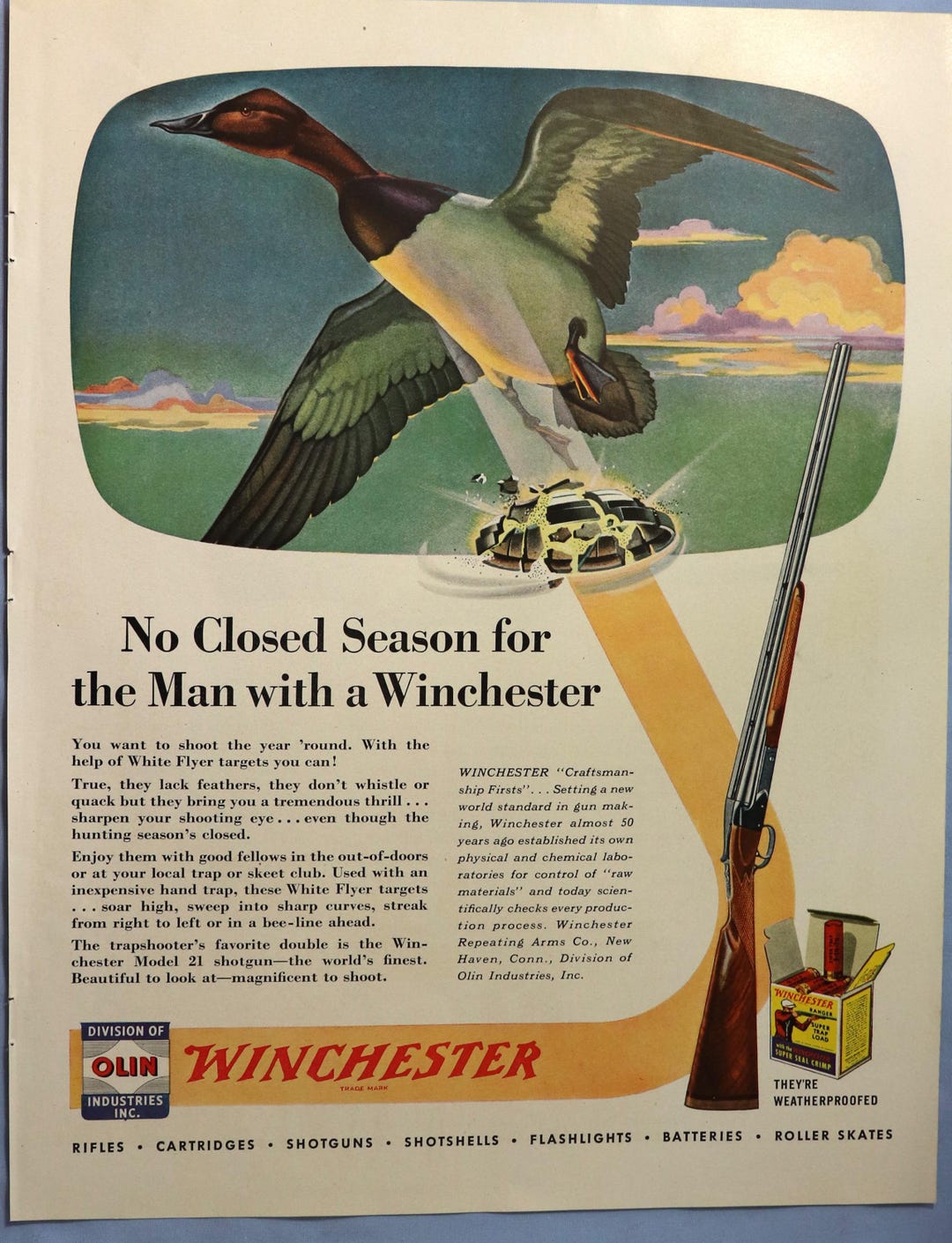 1946 Winchester Model 21 Shotgun Advertisement. Vintage 1946 Winchester ...