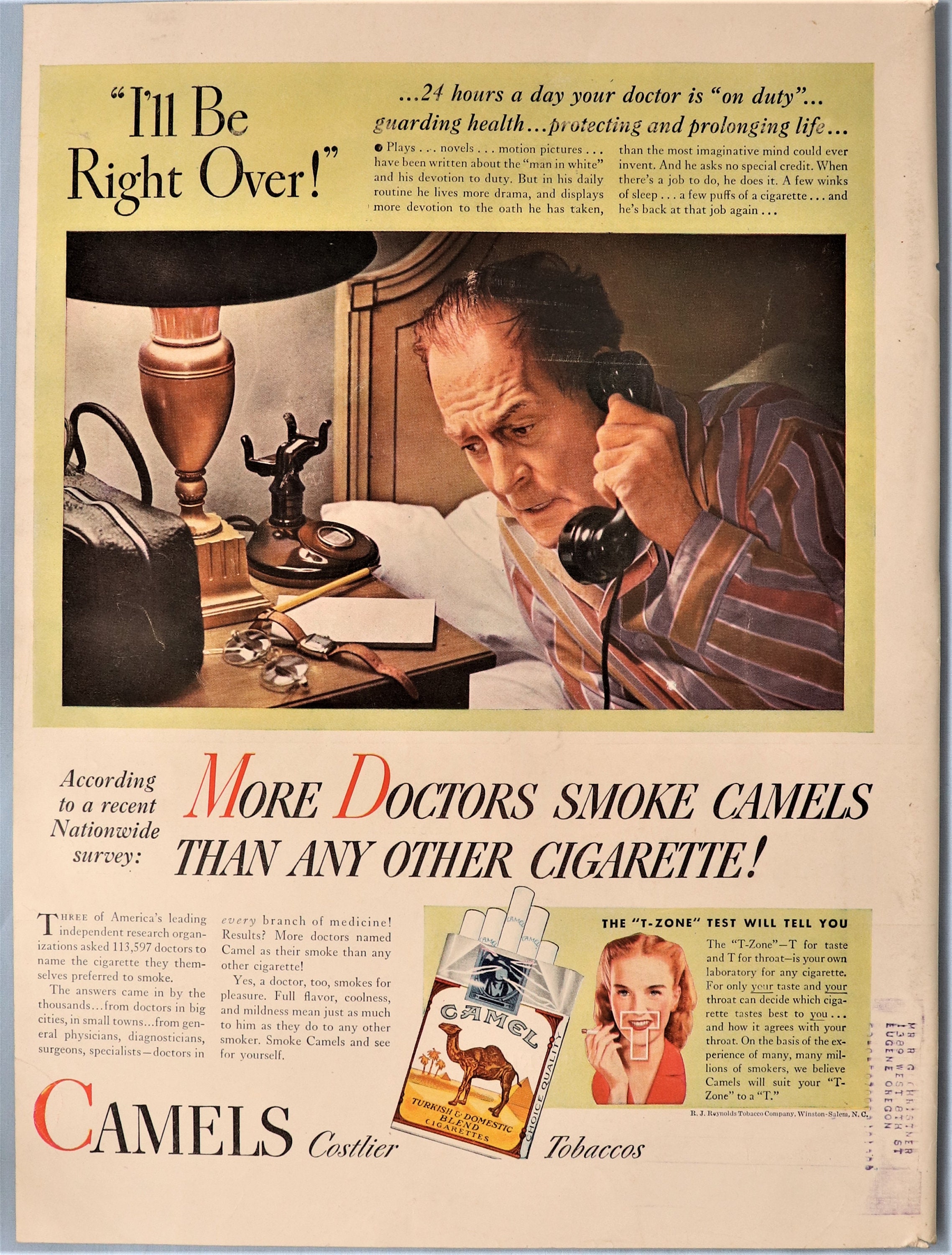 1946 Camel Cigarette Advertisement. Vintage 1946 Camel Cigarettes and ...