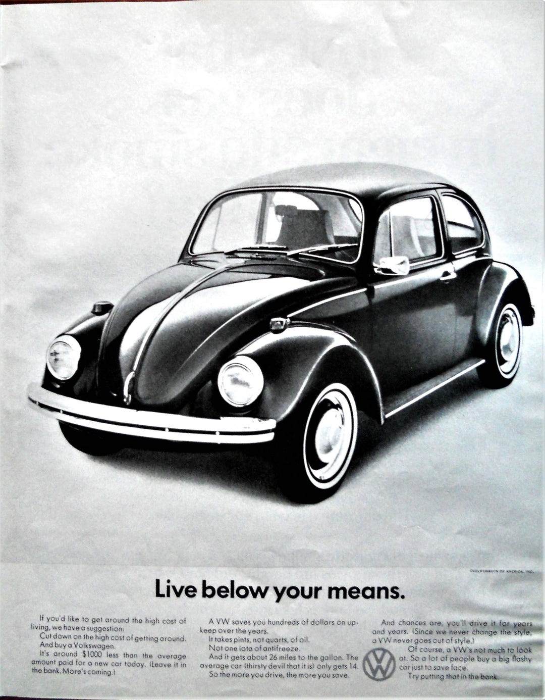 1970 VW Bug Ad. VW Bug Ad. Vintage 1970 Volkswagen Beetle Ad. Vintage ...