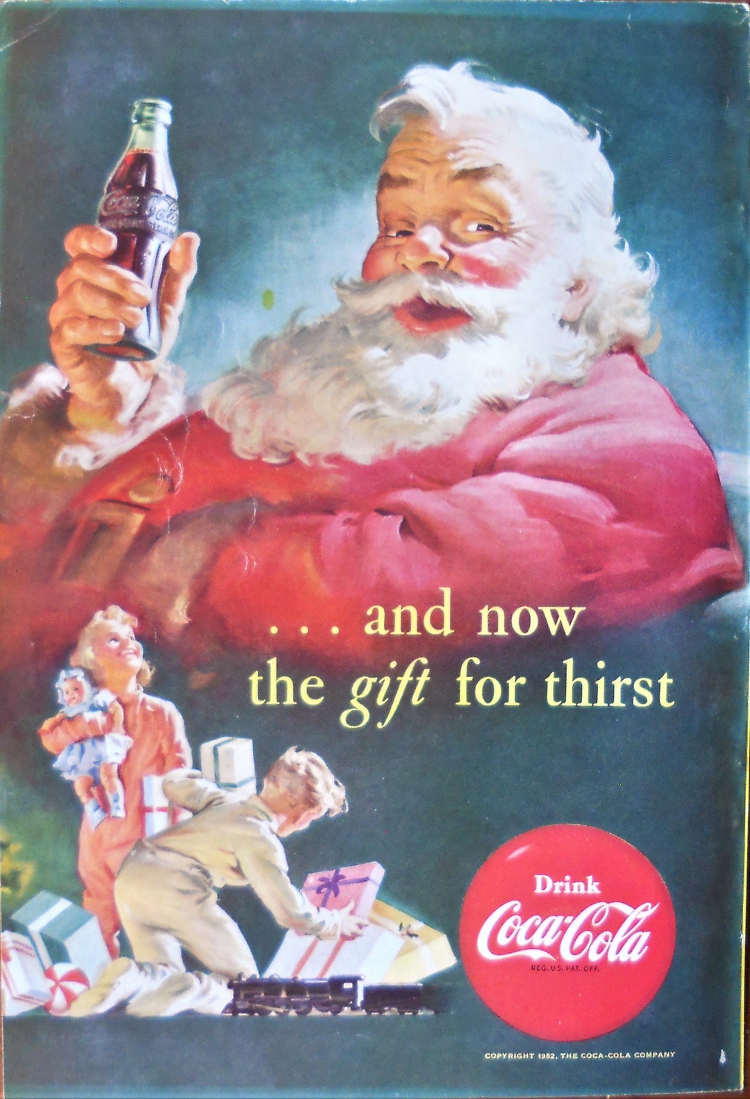 Coca Cola Santa Ad. Vintage 1950 Santa Coca Cola Christmas Ad. - Etsy