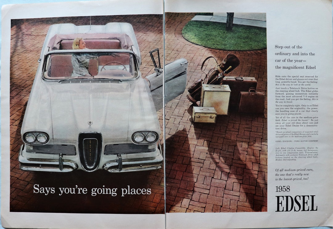 Edsel Car Advertisement. 1958 Edsel Car Advertisement. Vintage 1958 ...