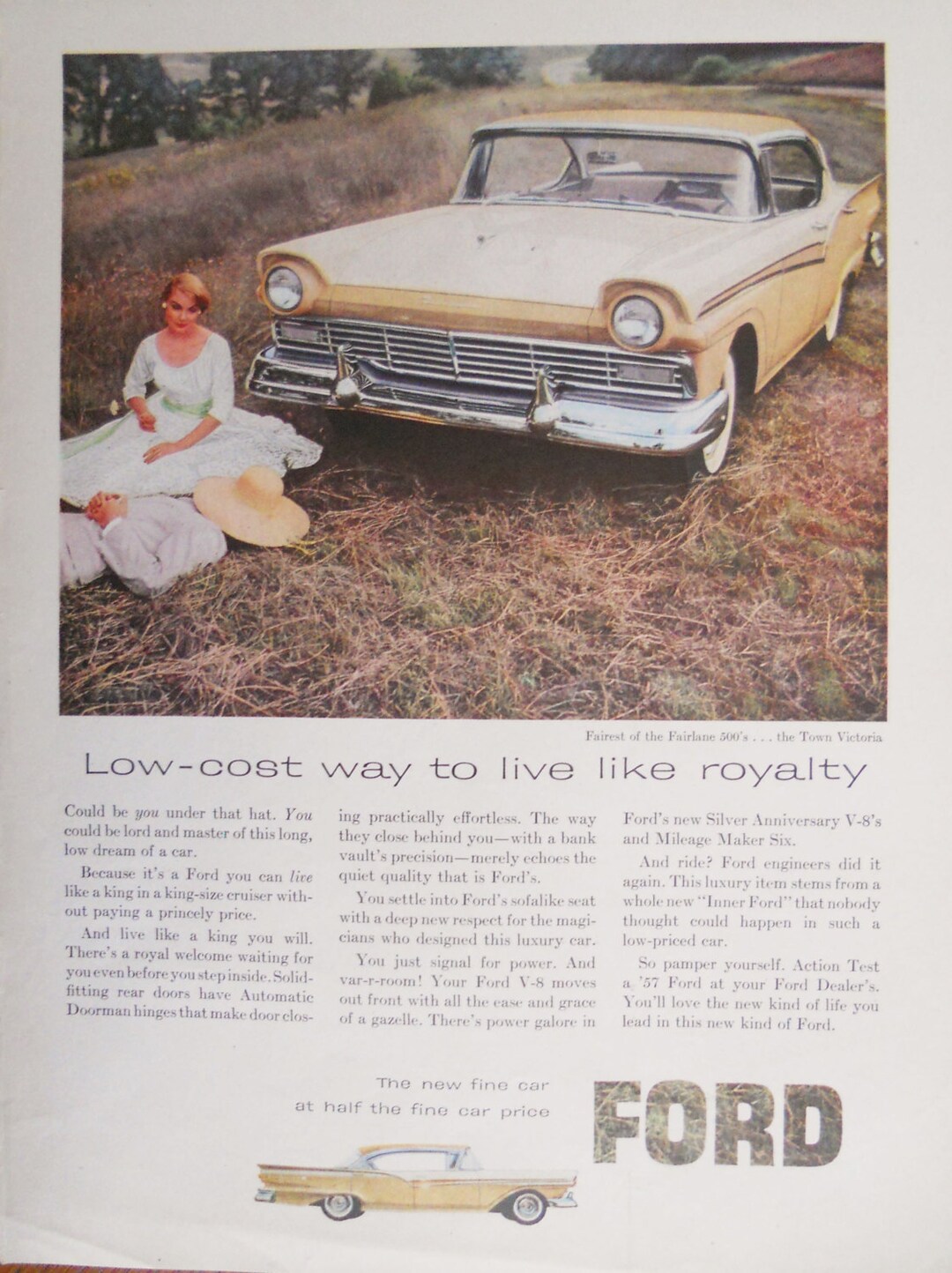 1957 Ford Fairlane 500 Advertisement. Vintage 1957 Ford Fairlane 500 ...