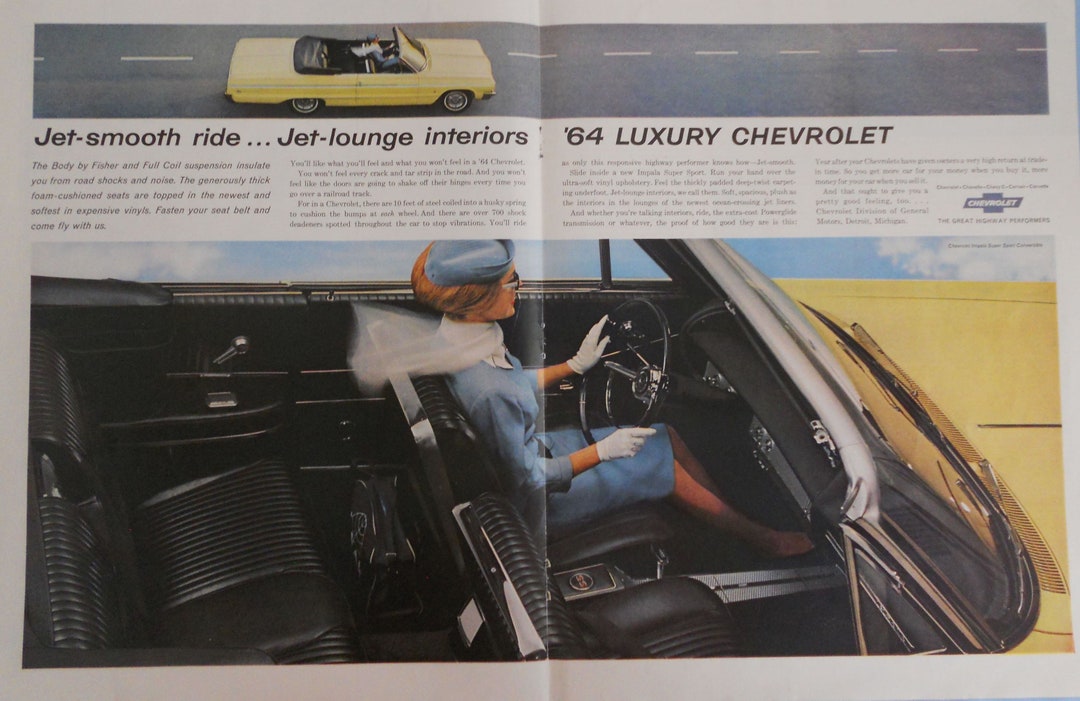 1964 Chevrolet Impala Car Advertisement. Vintage 1964 Chevy Impala Ad ...