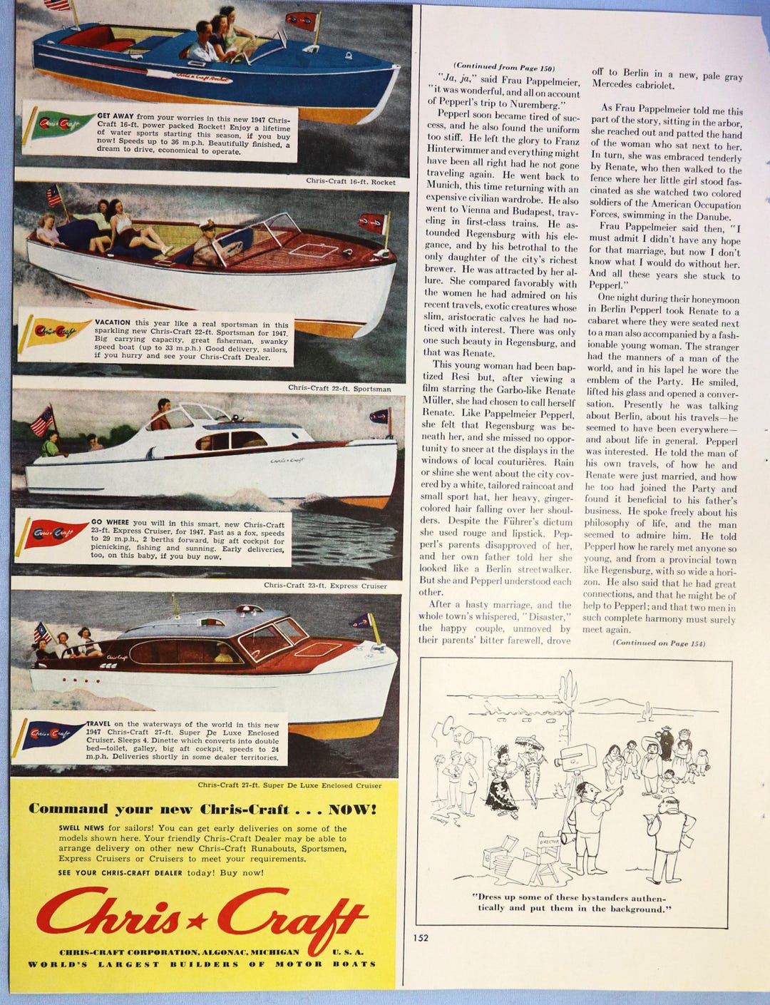 1947 Chris Craft Boat Advertisement. Vintage 1947 Chris Craft Boats Ad ...